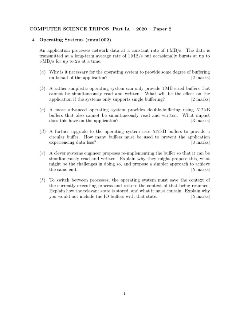 OS Buffering in Data Processing | PDF | Science & Mathematics | Technology & Engineering