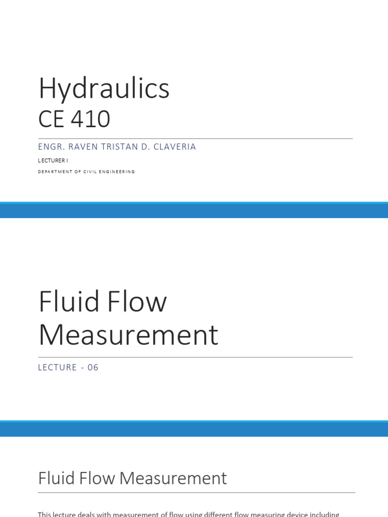 Fluid Flow Measurement Techniques | PDF | Nozzle | Discharge (Hydrology)