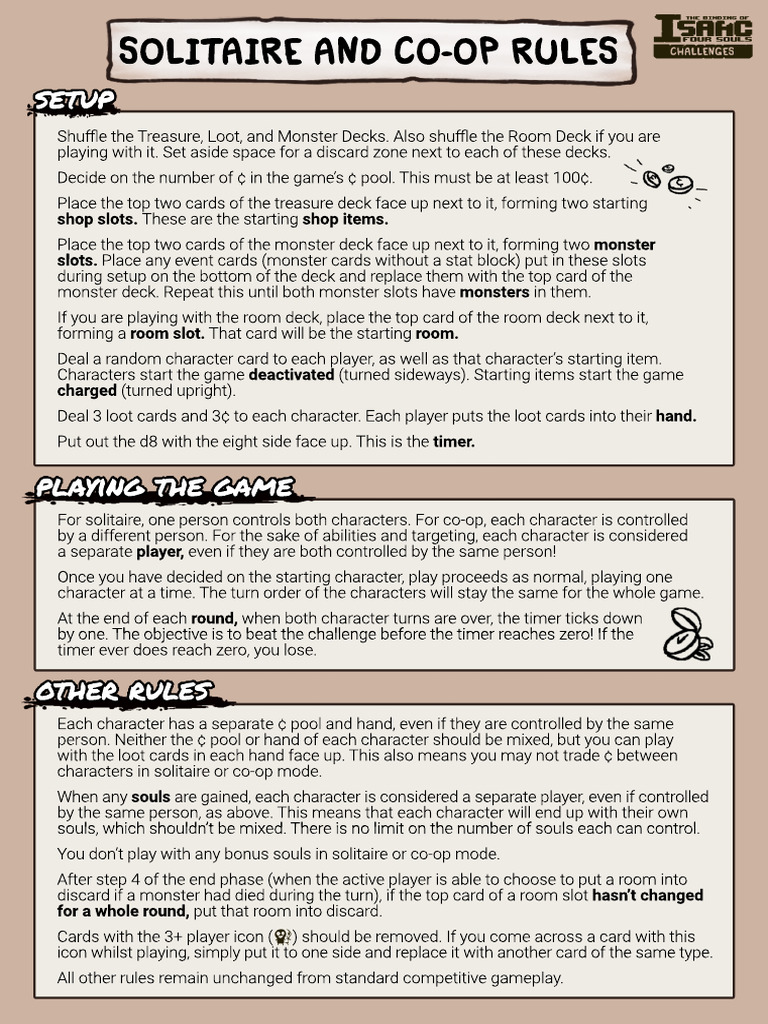 Solo+Coop and Challenge Rules | PDF