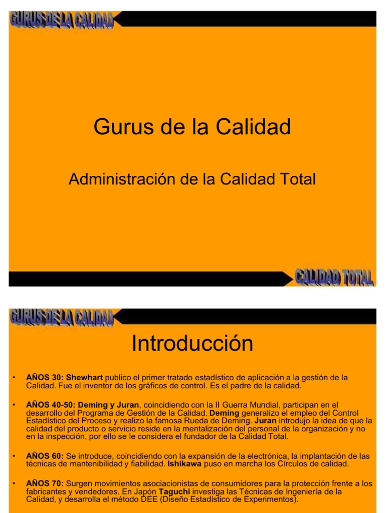 Gurus de La Calidad Completo | PDF | Calidad | Calidad (comercial)
