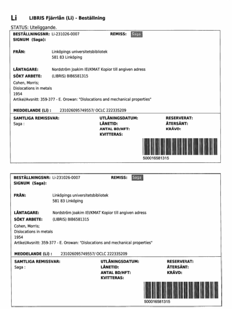 1954 Dislocations Mechanical Properties Orowan | PDF