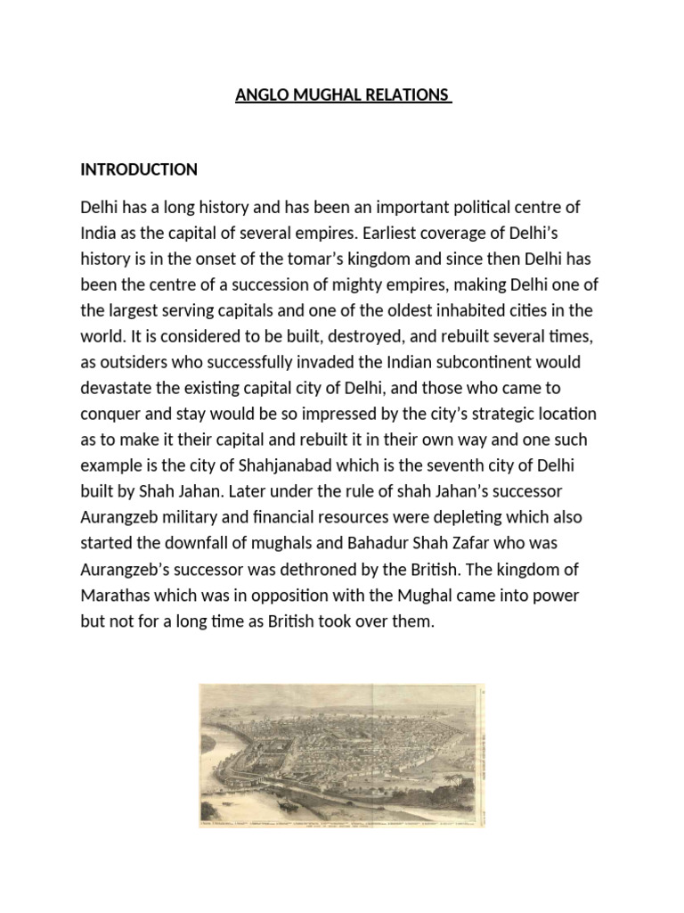 ANGLO MUGHAL RELATIONS | PDF | Mughal Empire | British Raj