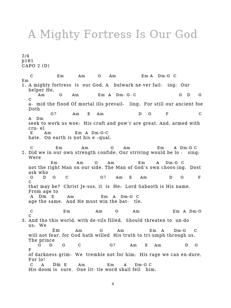 A Mighty Fortress Is Our God | PDF | Religious Belief And Doctrine ...