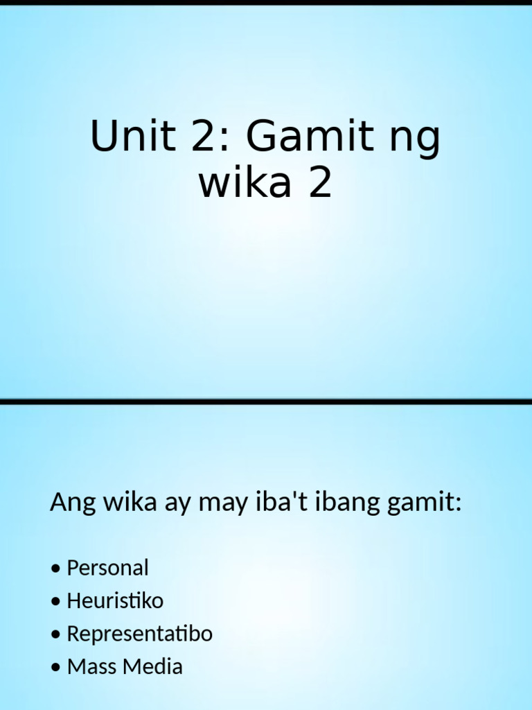 Gamit NG Wika 2-WPS Office | PDF