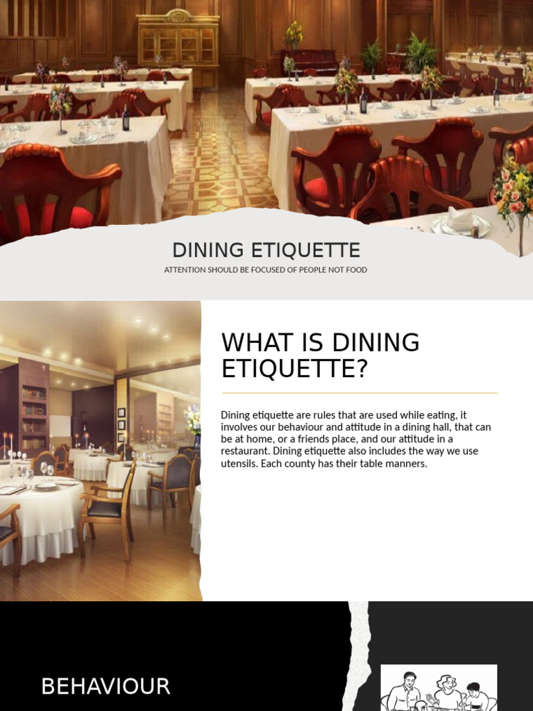 DINING ETIQUETTE | PDF | Cooking | Foods