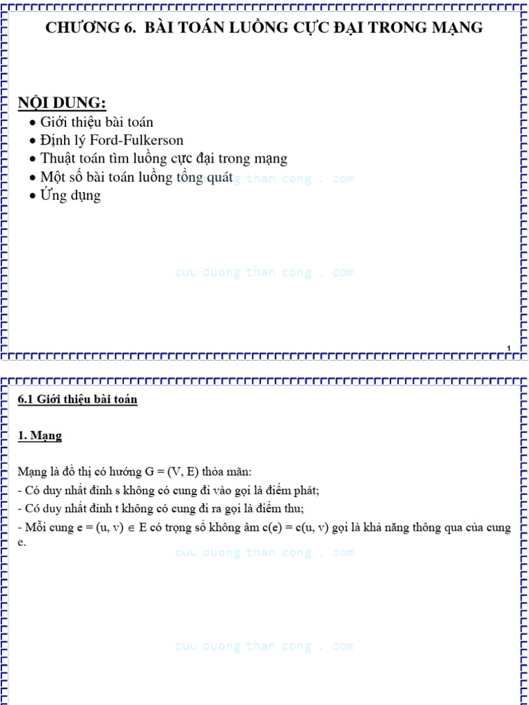 Toan-Roi-Rac-2 - c6 - trr2 - Bai-Toan-Luong-Cuc-Dai-Trong-Mang - (Cuuduongthancong - Com) | PDF