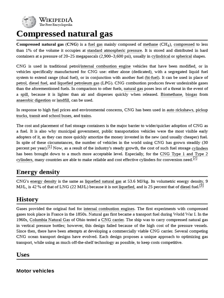 Compressed_natural_gas | PDF | Natural Gas | Liquefied Natural Gas