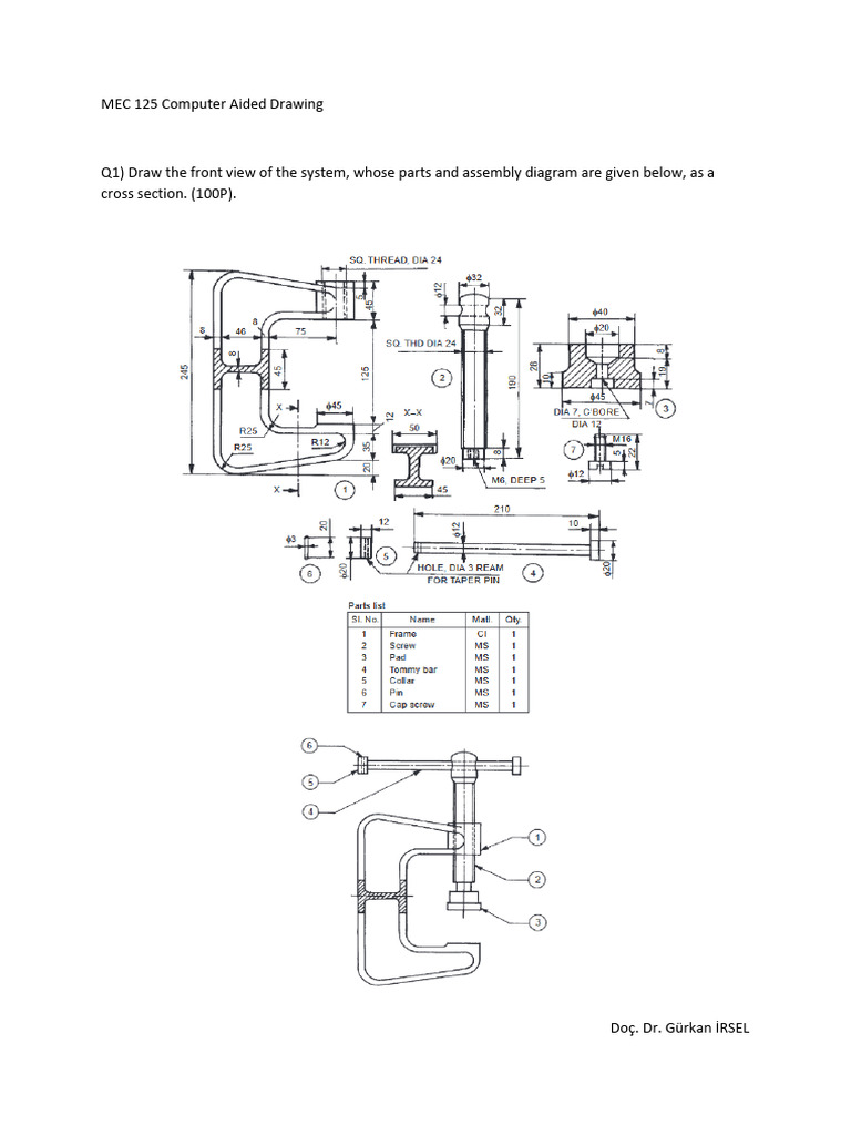 Teknik Çizim Ara Sınav | PDF
