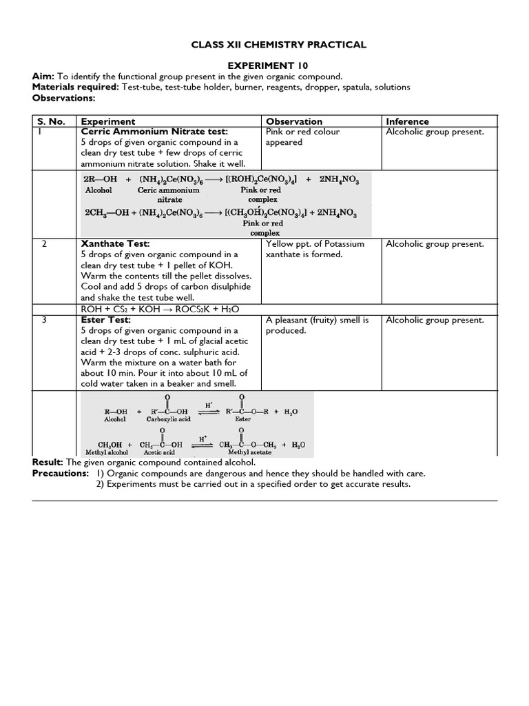 Exp 10-13 (Chemistry) Functional Group | PDF | Aldehyde | Carboxylic Acid