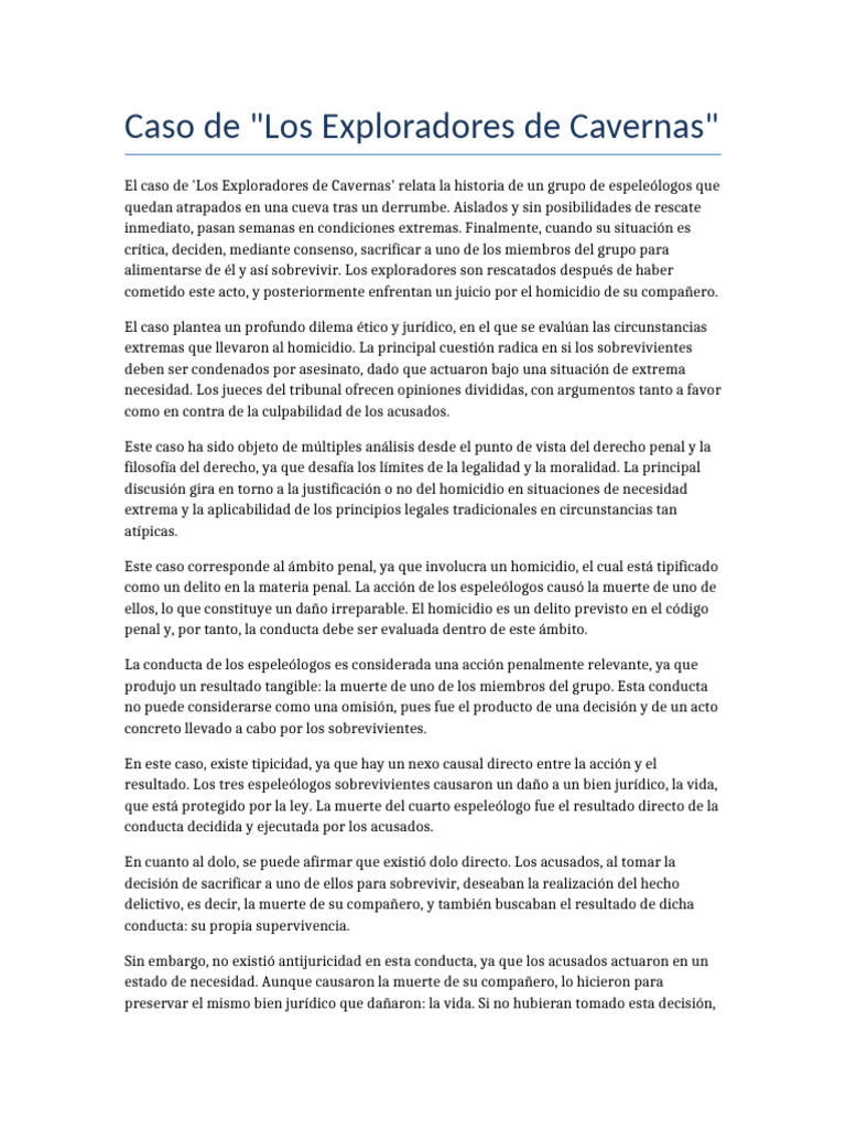 Los Exploradores de Cavernas | PDF | Homicidio | Derecho penal