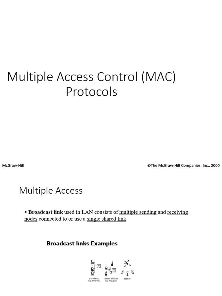 Multiple Access Control Protocols | PDF | Channel Access Method | Network Architecture