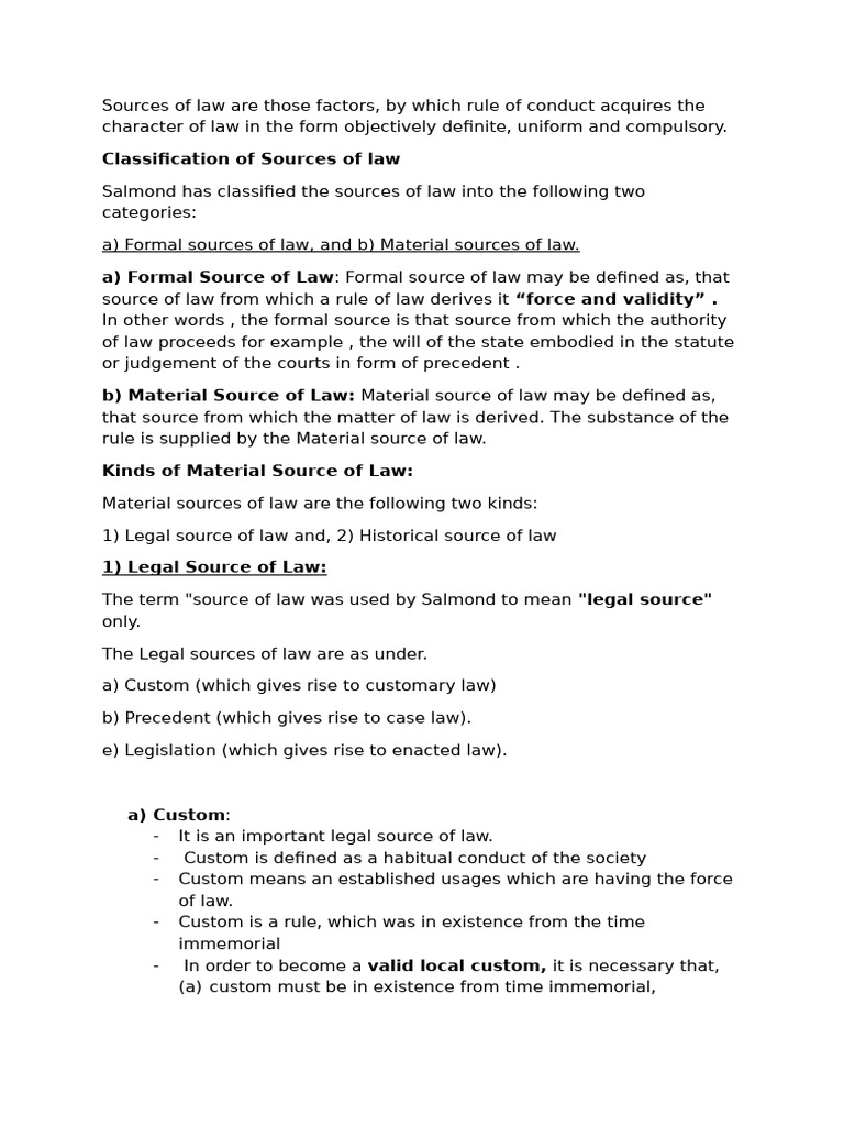 Source of Law | PDF | Precedent | Sources Of Law