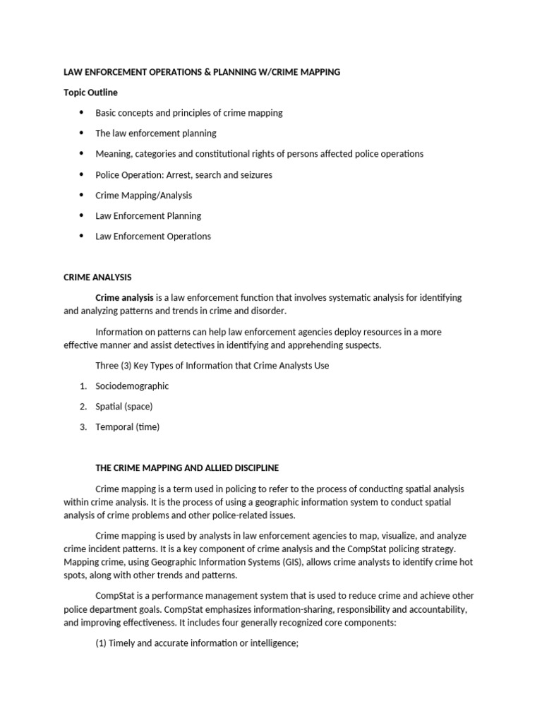 Law Enforcement Operations and Planning With Crime Mapping | PDF ...