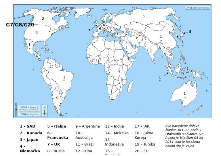 Slijepa Karta - G7 (8, 20) Države | PDF