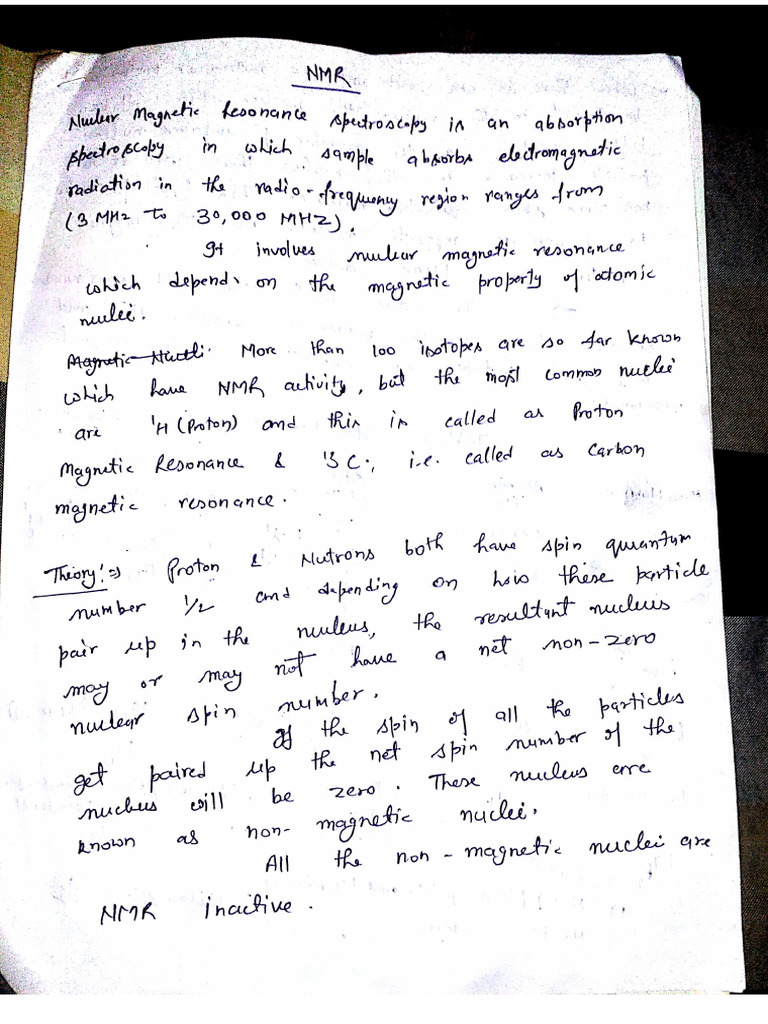 NMR Notes | PDF