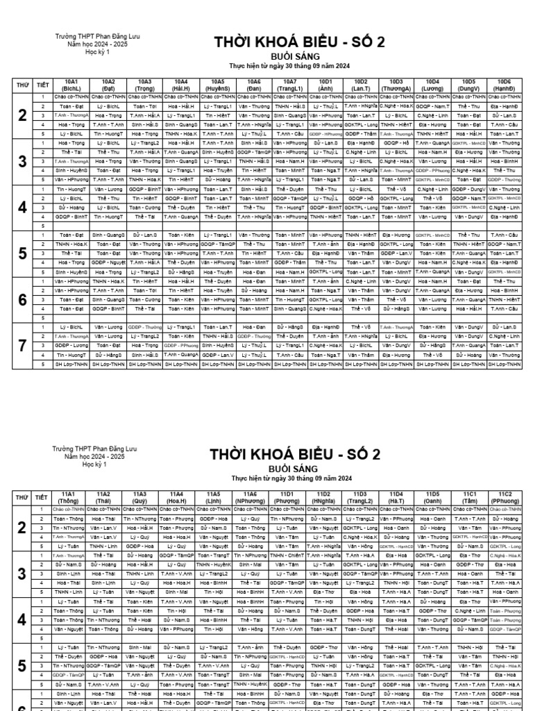 TKB Số 2-HS (30-9-2024) | PDF