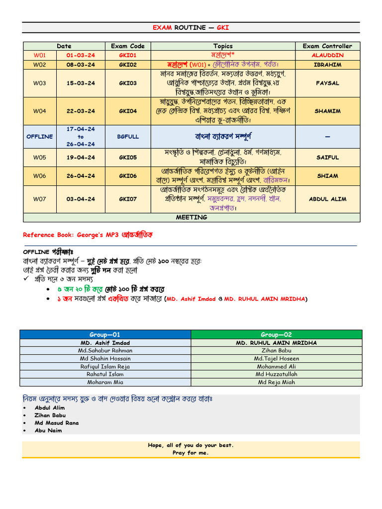 GKI Routine Modified | PDF