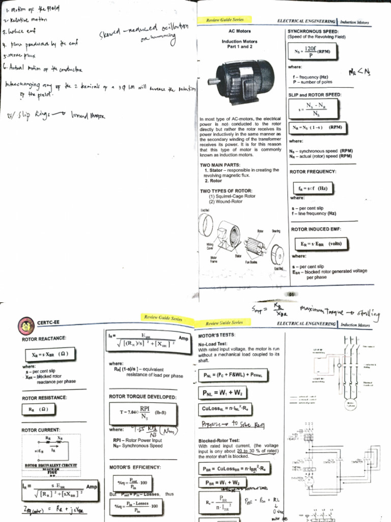 Induction Motors Review Guide | PDF | Electric Motor | Electromagnetic ...