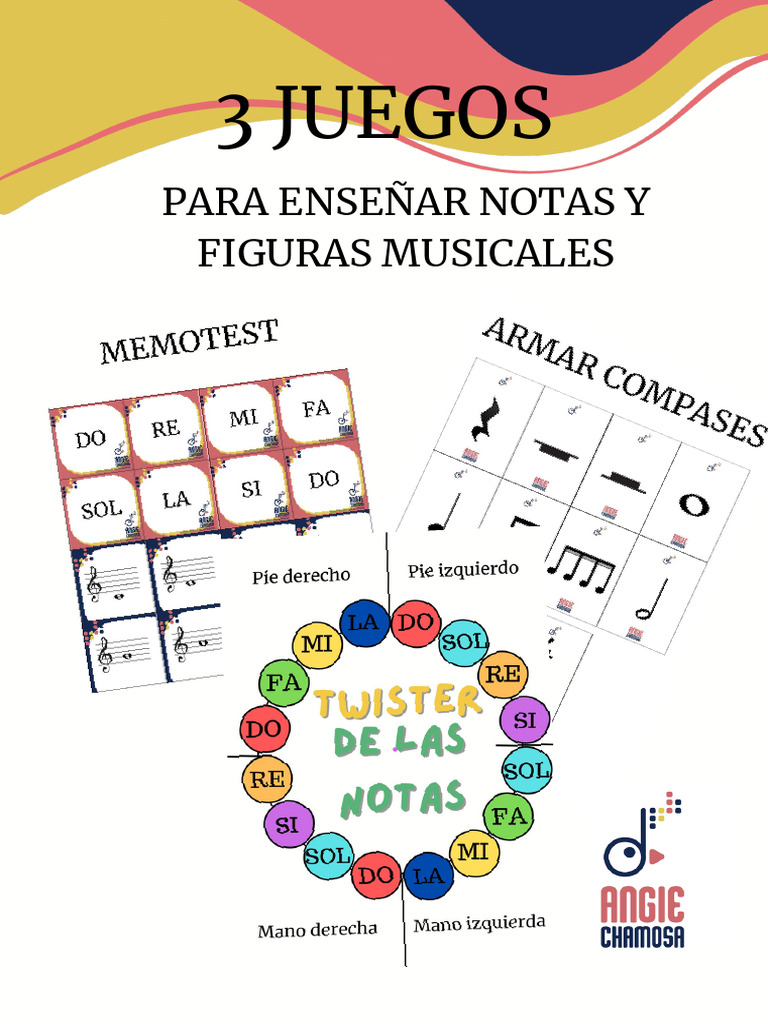 3 Juegos para Ensenar Las Notas y Las Figuras Musicales Mjapog | PDF | Arte