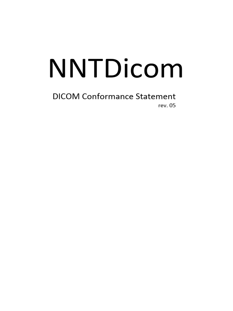 NNTDicom Conformance Statement | PDF | Computing | Computer Science