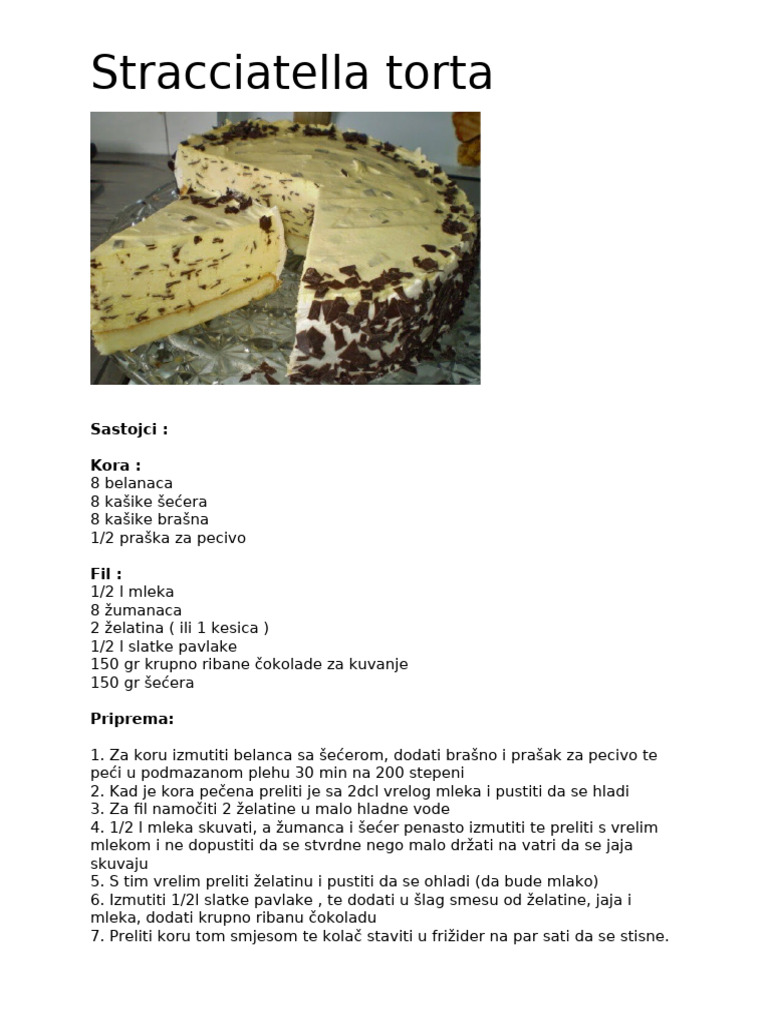 Stracciatella Torta | PDF