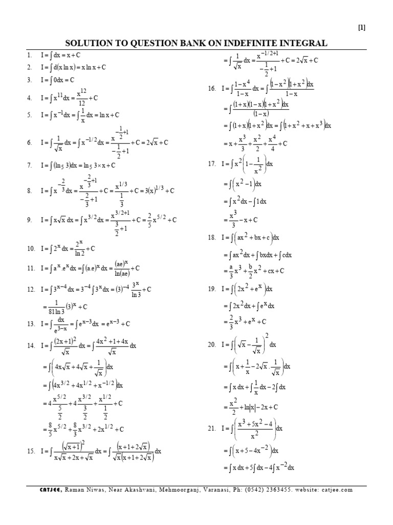 Indefinite Integration Solution-2 | PDF