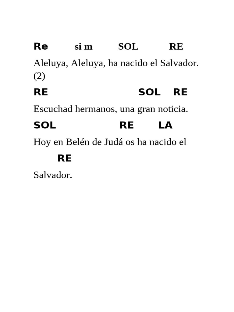 Aleluya, Ha Nacido El Salvador | PDF
