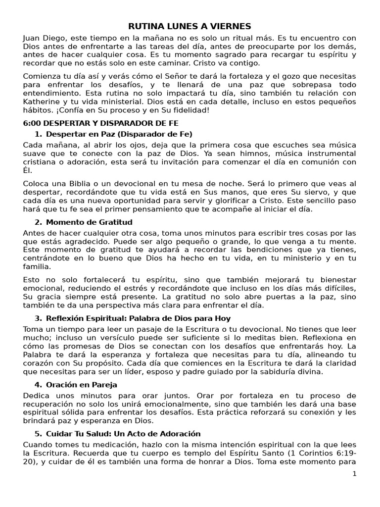 Rutina Espiritual Diaria | PDF | Oración | Gratitud