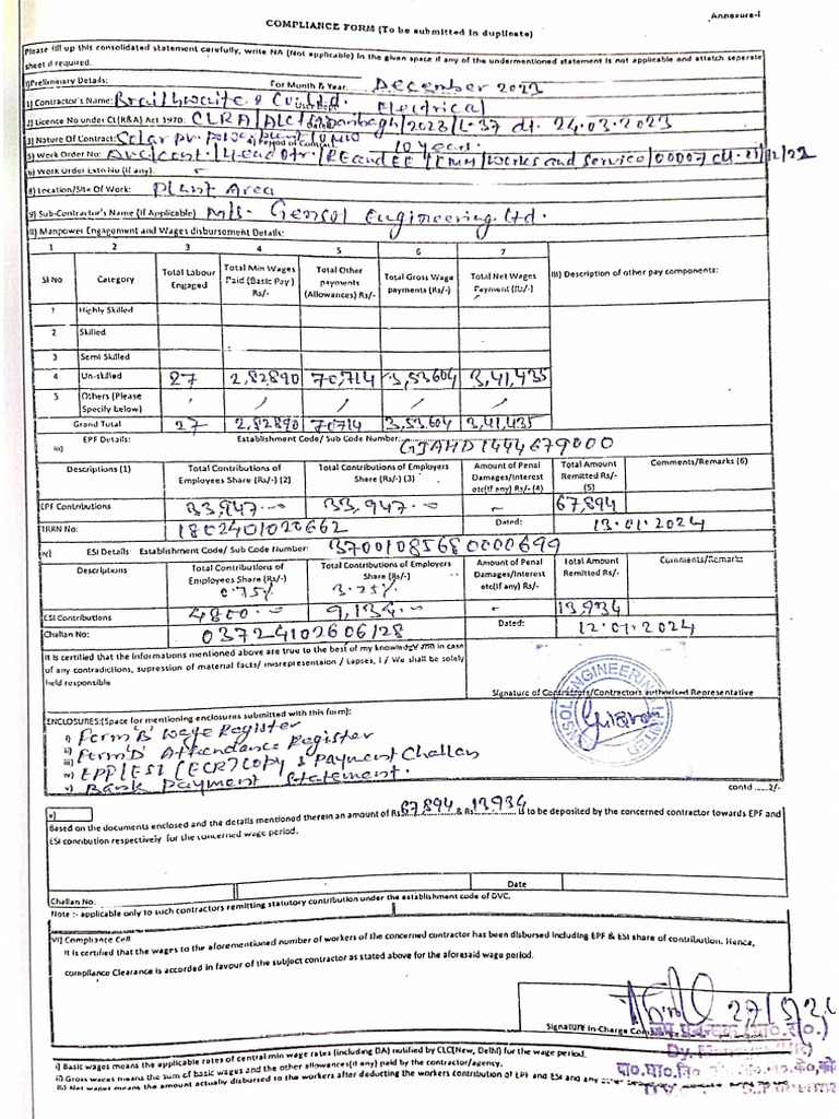 Scada Epf Esi Clearance | PDF