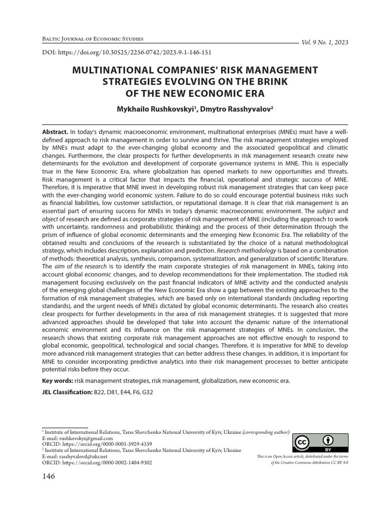 Multinational Companies Risk Management Strategie | PDF | Risk | Risk ...
