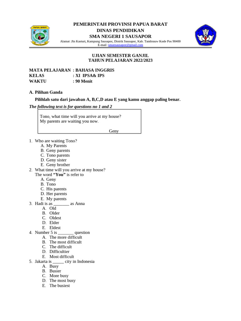 Basing Kelas XI Ipa-Ips | PDF