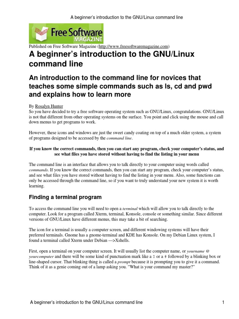 A Beginner S Introduction To The Gnu Linux Command Line