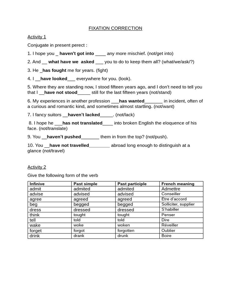 Fixation Correction Et Evaluation 4 em | PDF | Syntax | Linguistic Morphology