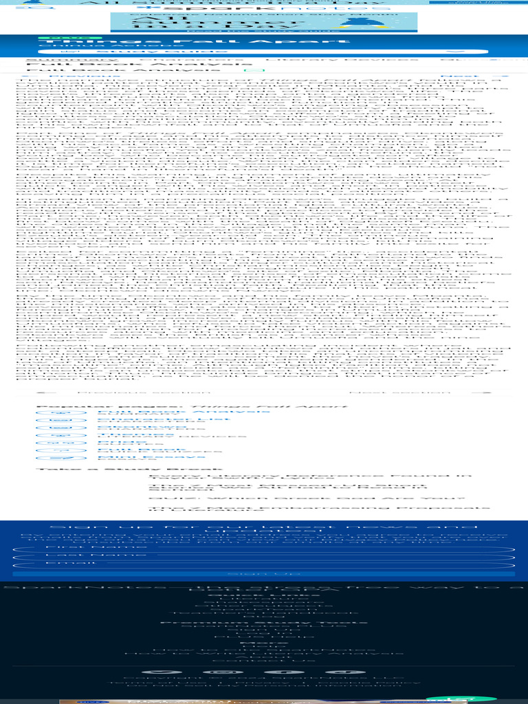 Things Fall Apart Full Book Analysis SparkNotes | PDF