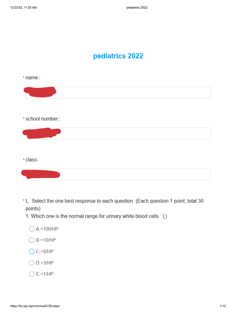 1 - 1 - Pediatrics Exam 2018 | PDF | Medical Specialties | Clinical ...