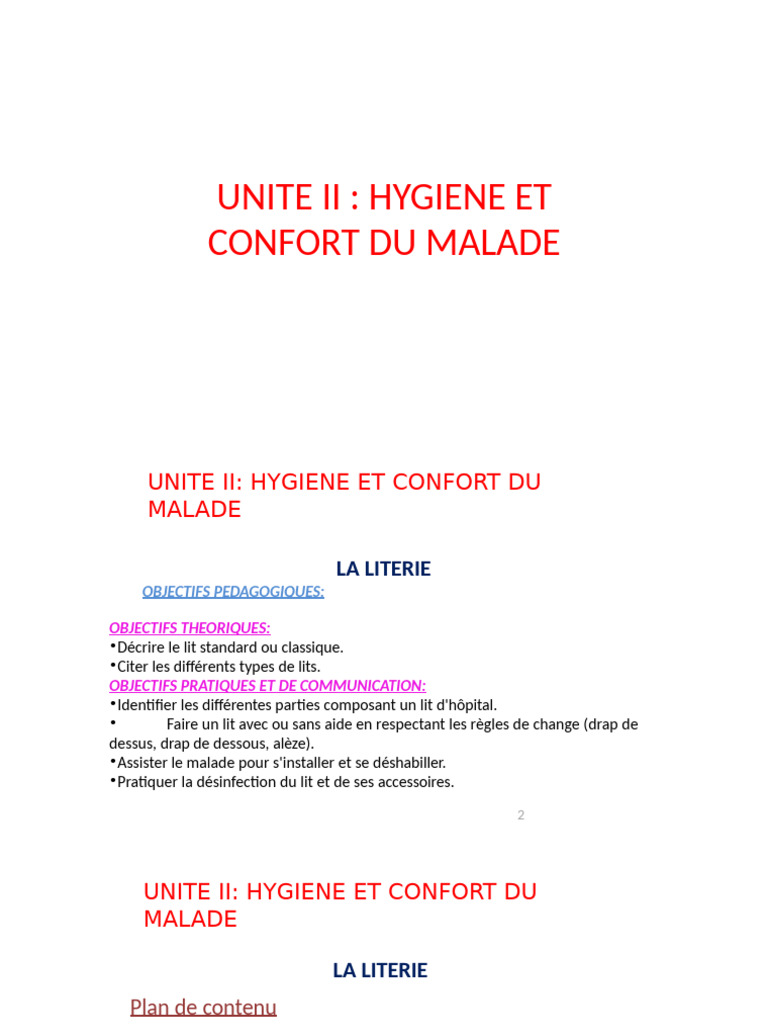 Hygiène et Confort du Malade | PDF | Hygiène | Massage