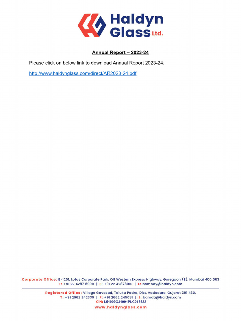 Link For Annual Report - 2023-24 | PDF