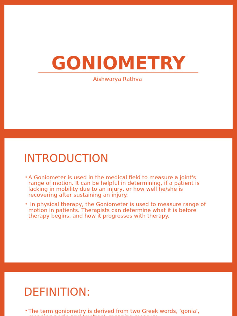 GONIOMETRY | PDF | Clinical Medicine
