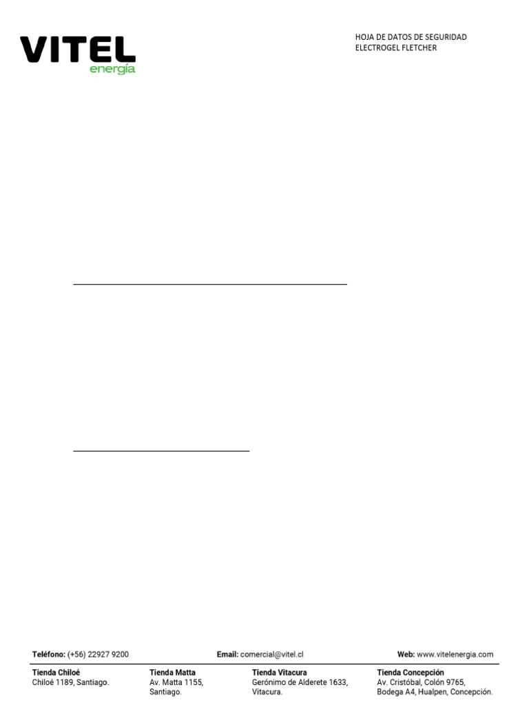 HDS Electrogel Fletcher Vitel S.A. | PDF | Agua | Solubilidad