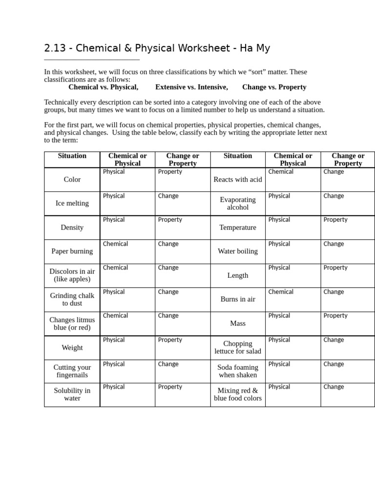 2.13 - Chem & Phys Props & Changes | PDF | Chemical Substances | Water
