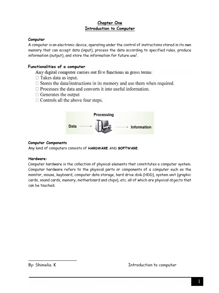 Chapter 1 | PDF | Computer Data Storage | Byte