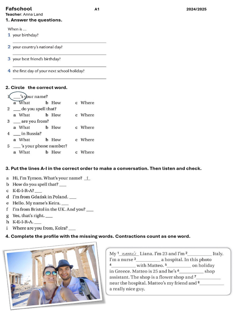 A1 - Annex 07 - Exercises | PDF