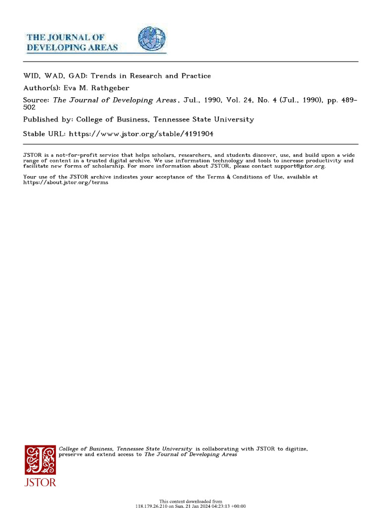 WID WAD GAD - Trends in Research and Practice | PDF