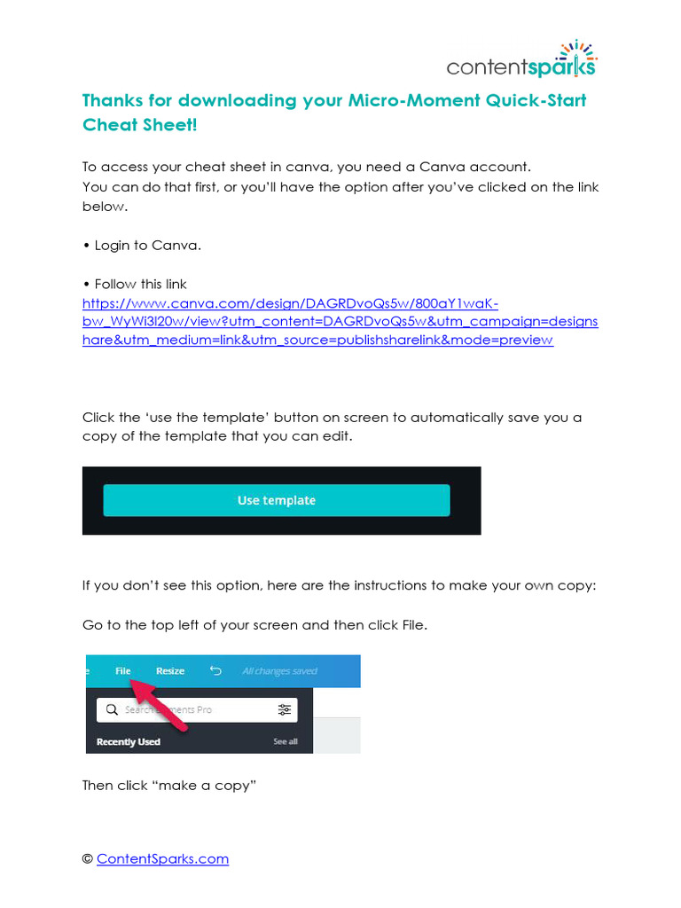 Cheatsheet Link&Instructions | PDF