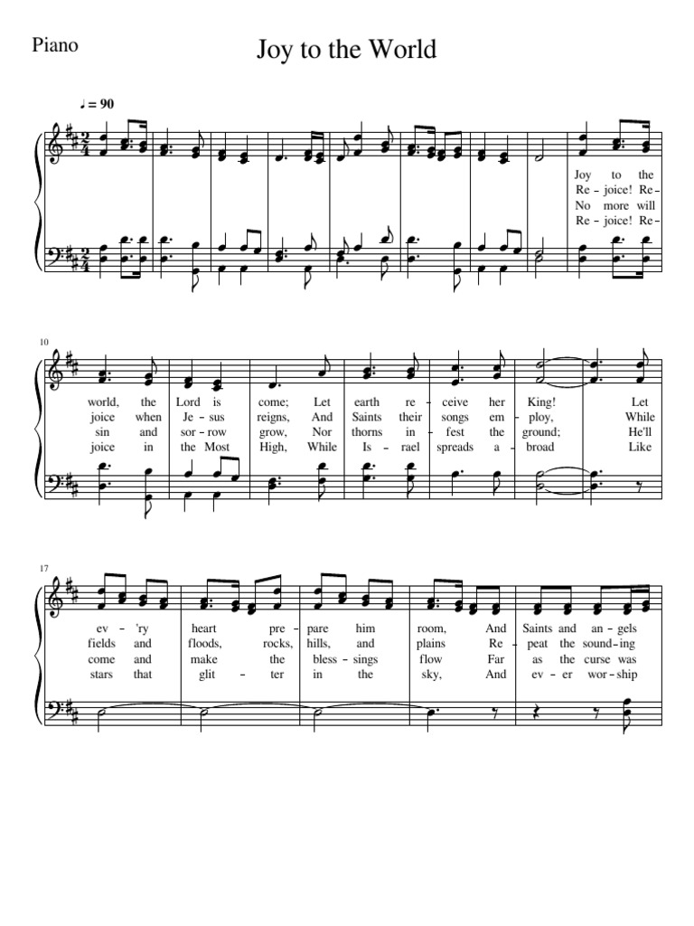 Joy to the World Piano Sheet Music | PDF