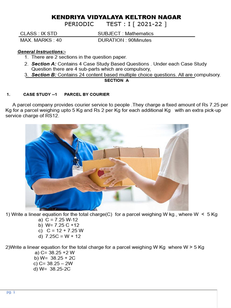 PT 1 QP Ix STD Maths 21-22 | PDF