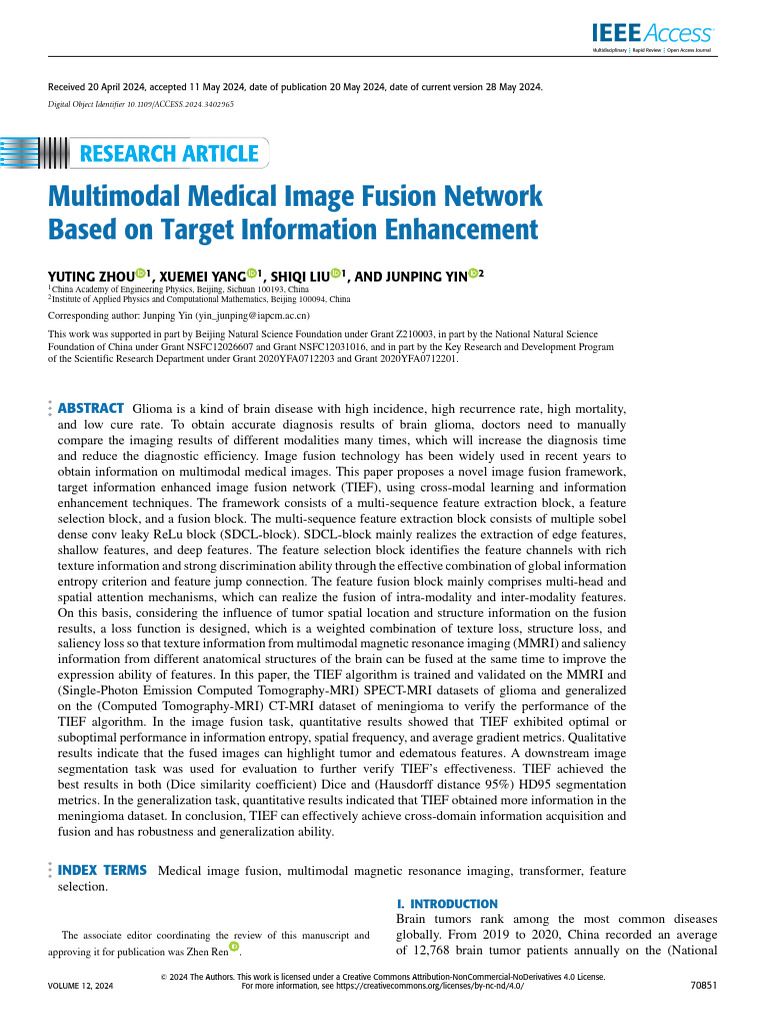 Multimodal Medical Image Fusion Network Based On Target Information ...