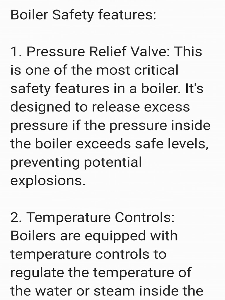 Boiler Safety Features | PDF