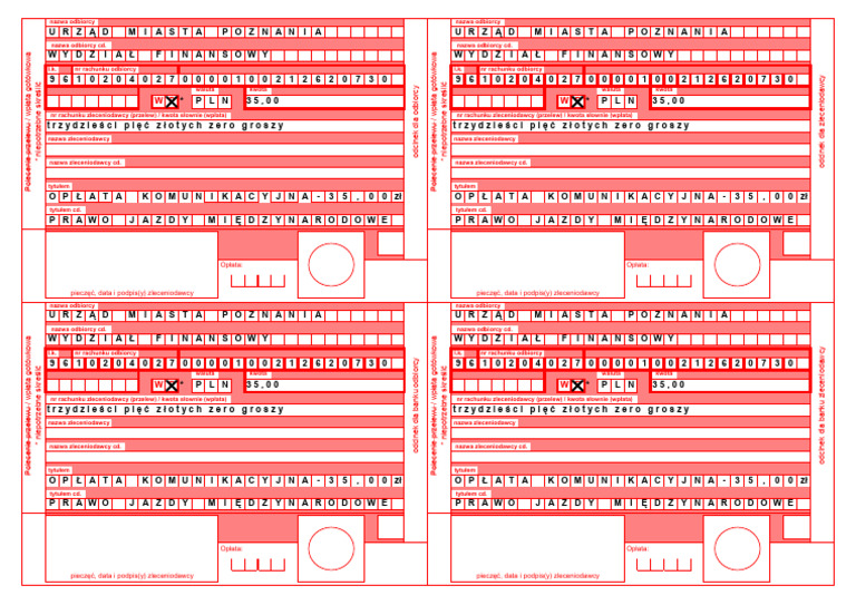 Druk Oplaty PKO 35,00 ZL | PDF