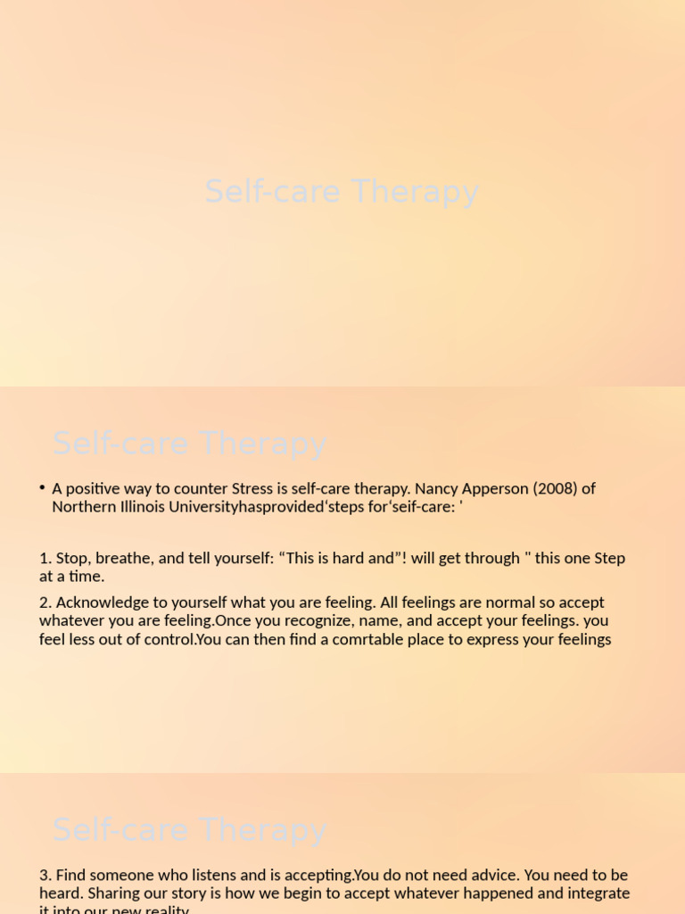 Stress Relief Through Self-Care | PDF | Social Psychology | Emotions